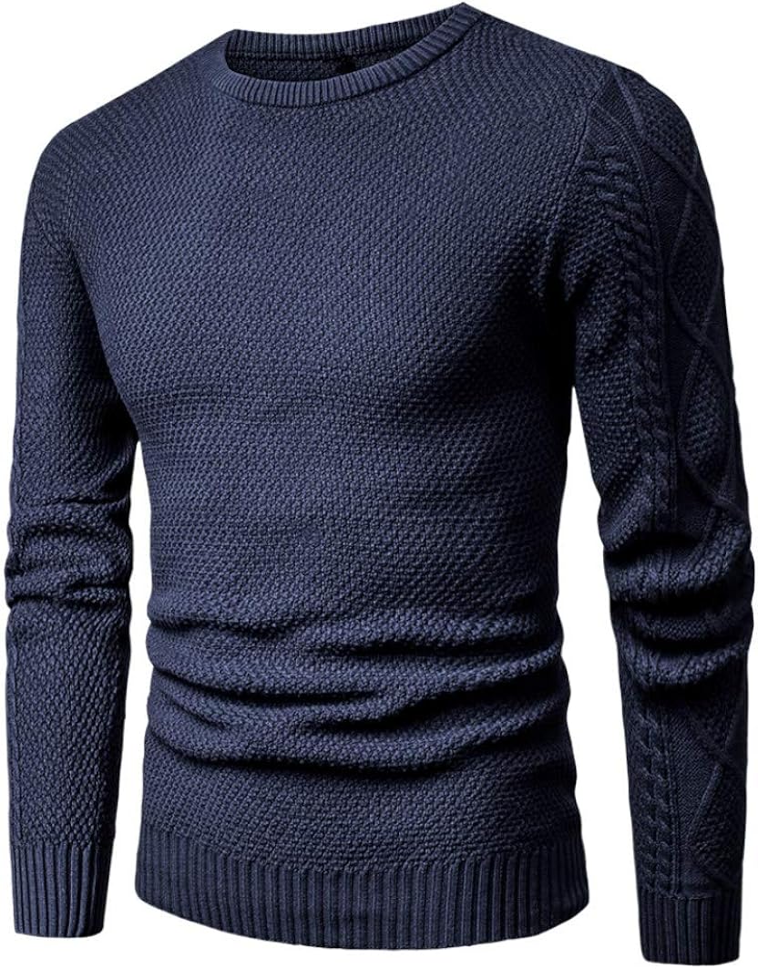 Hombres Azul Primavera Casual algodón cálido suéter Jerseys Hombres ...