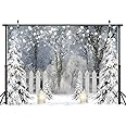 Amazon.com : AIIKES 8X6FT Winter Photography Backdrop Glitter White Snow Forest Pine Tree ...