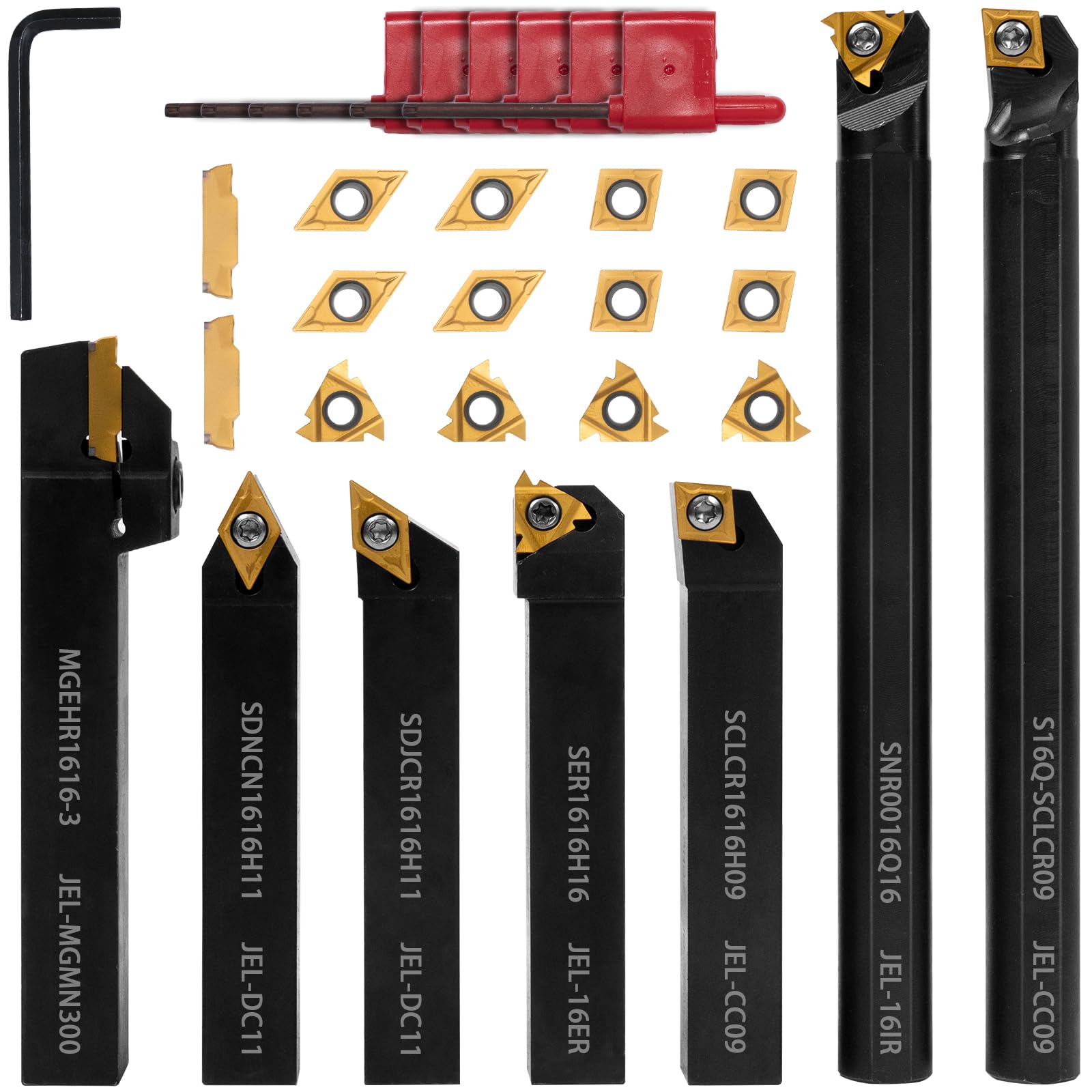 Indexable Lathe Turning Tool 21Pcs Kit,7 Pcs Metal Lathe Tool Holder ...