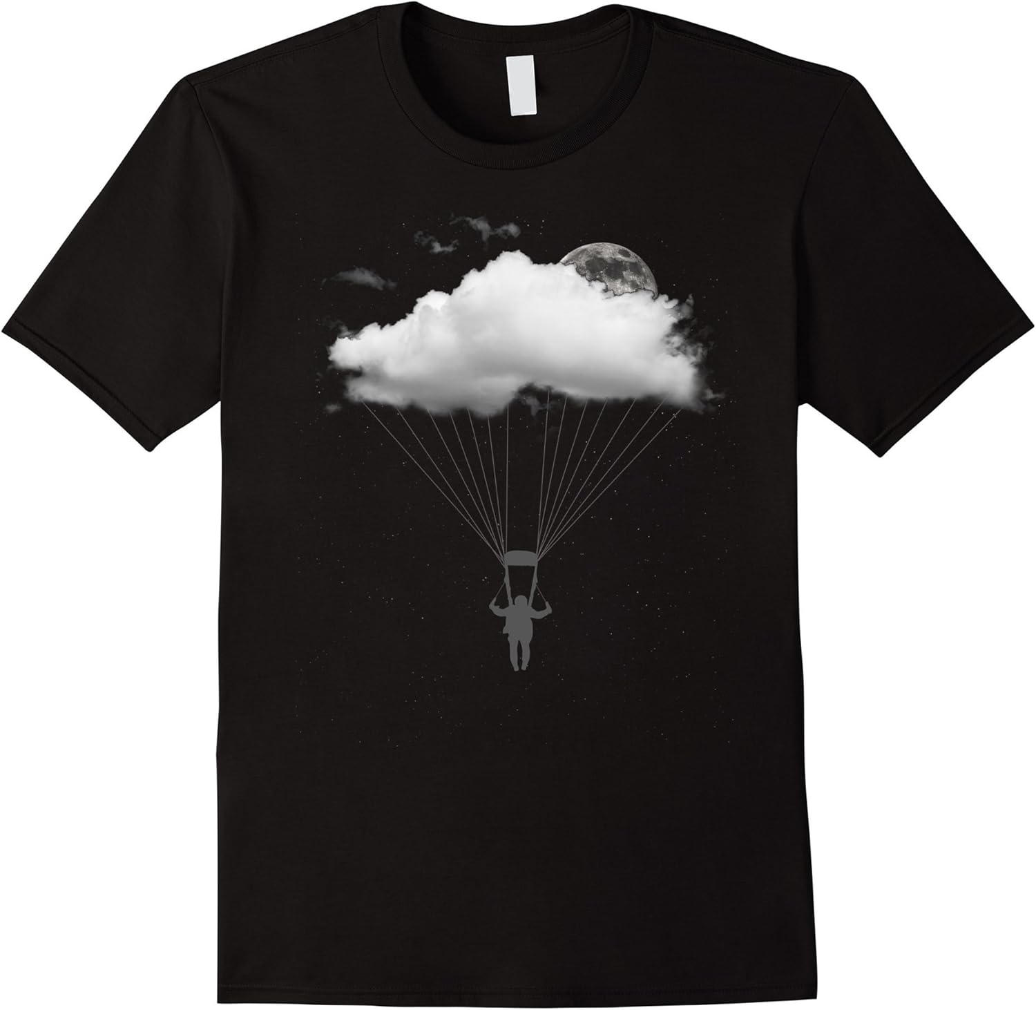 Men's Skydiving Shirt: Funny Skydiver Night Sky Graphic T-Shirt Small ...
