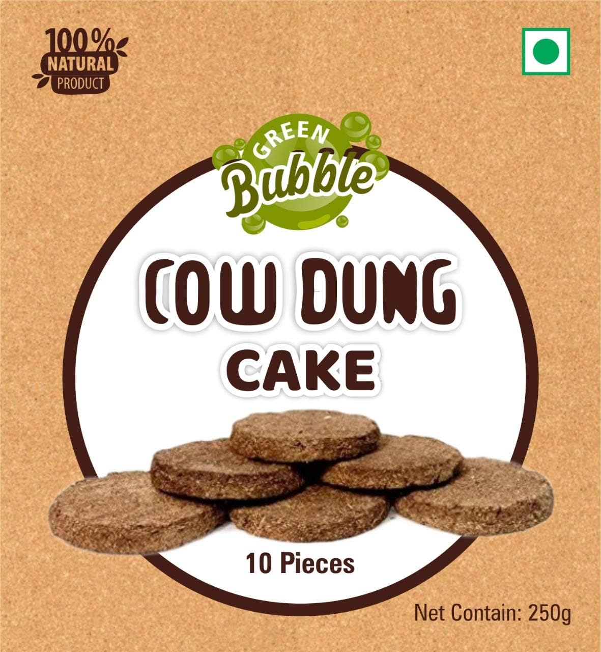 Buy Green Bubble Desi Organic Gobar Set/Cow Dung Cake for Pooja, Havan ...