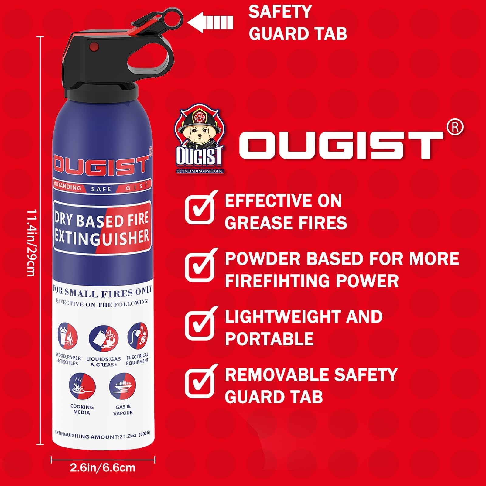 Dry Stop Fire Extinguisher Spray - 600g Quick-Acting Powder For Home ...