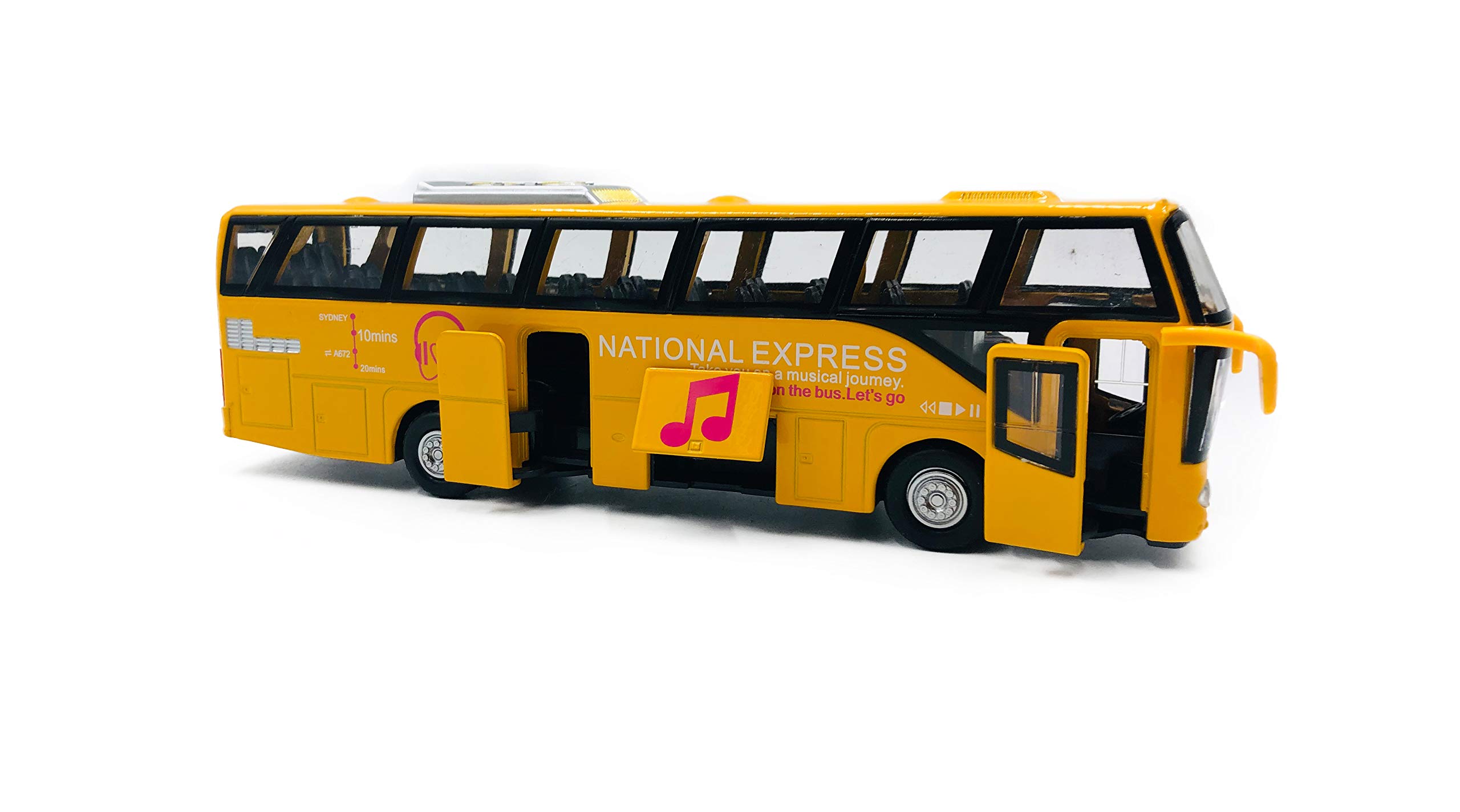 Buy emosq ® 8" Alloy Diecast Replica Toy Vehicles Mould Scale Coach Bus ...