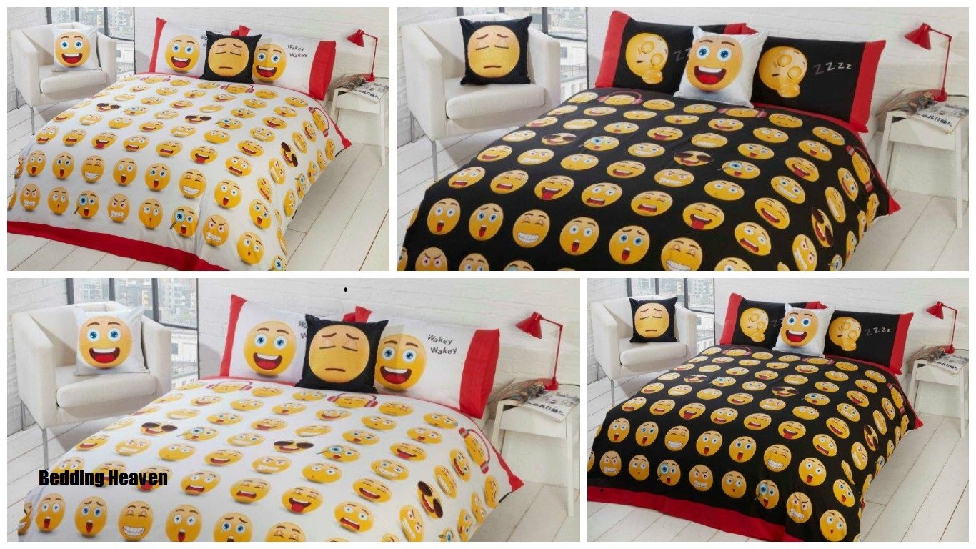 Bedding Heaven. Emoji - Emoticon - ICON - Fun Smiley Faces Reversible ...