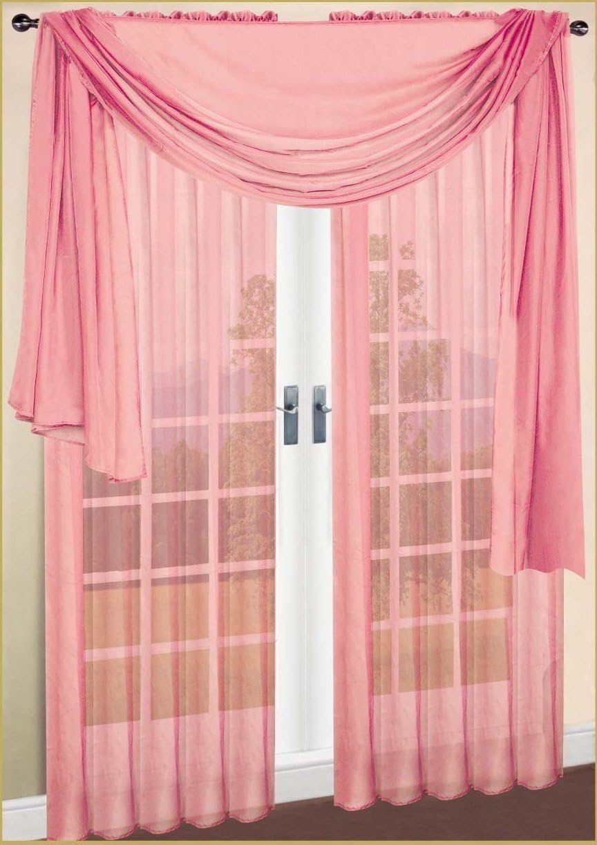 Amazon.com: 2 Piece Solid Dusty Rose Sheer Window Curtains/drape/panels ...