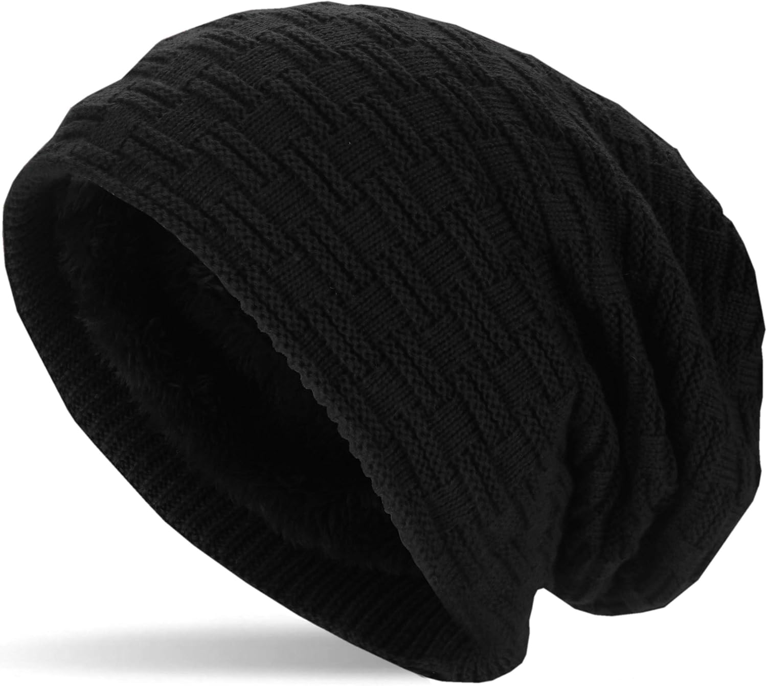 Hatstar Warme gefütterte Feinstrick Beanie Mütze mit Flecht Muster und ...