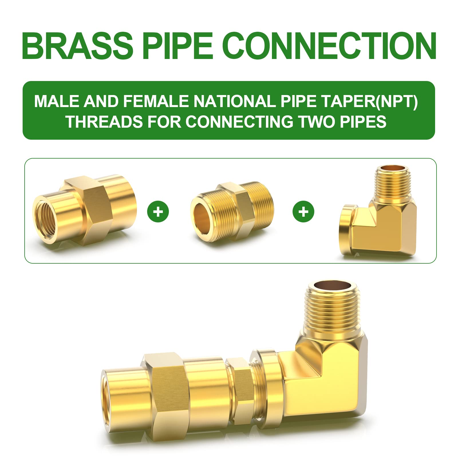 TAISHER 5PCS 90 Degree Barstock Street Elbow, 3/8 Inch NPT Male Pipe To 3/8 Inch NPT Female ...