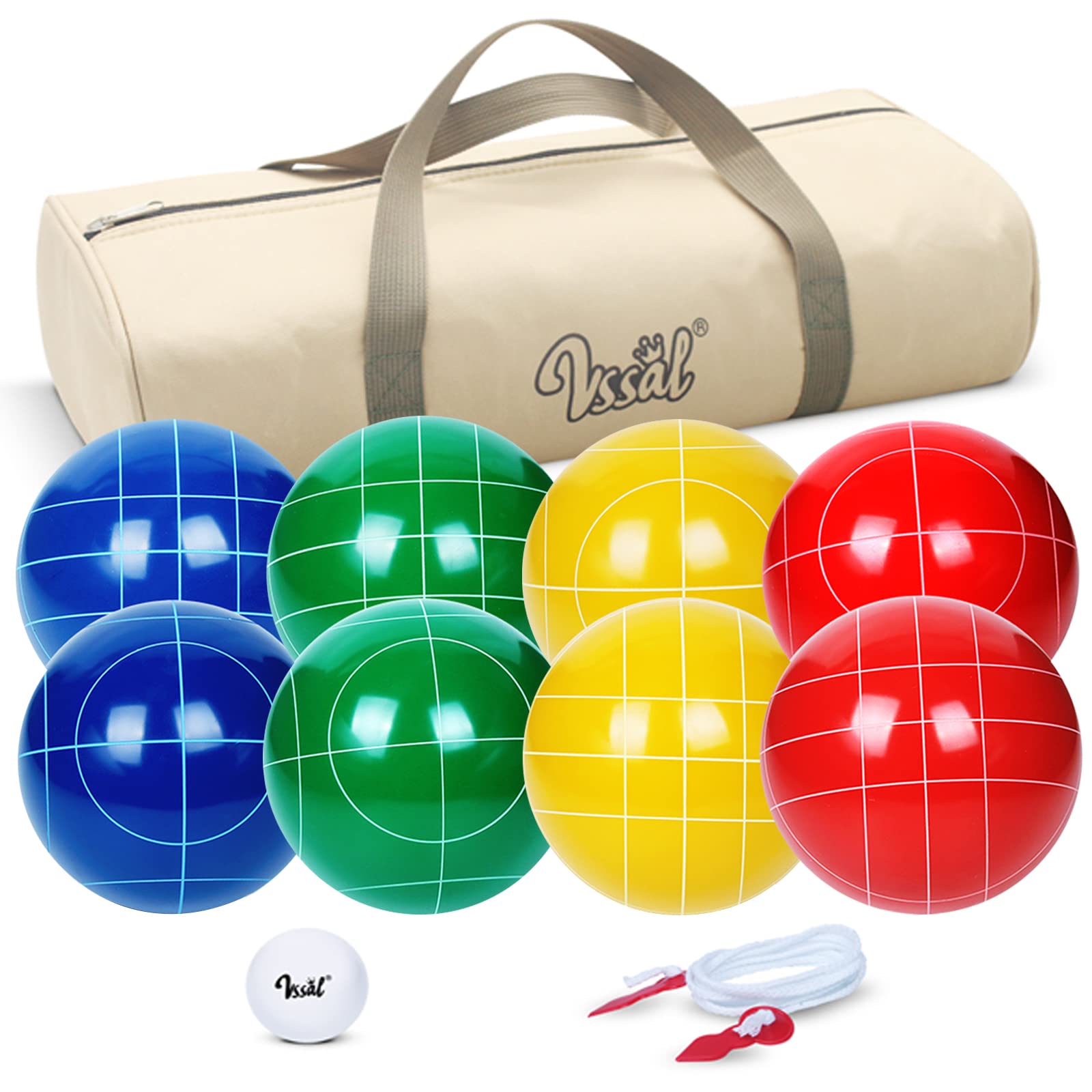 VSSAL Bocce Ball Set 107mm Regulation Size and Weight 920g for ...