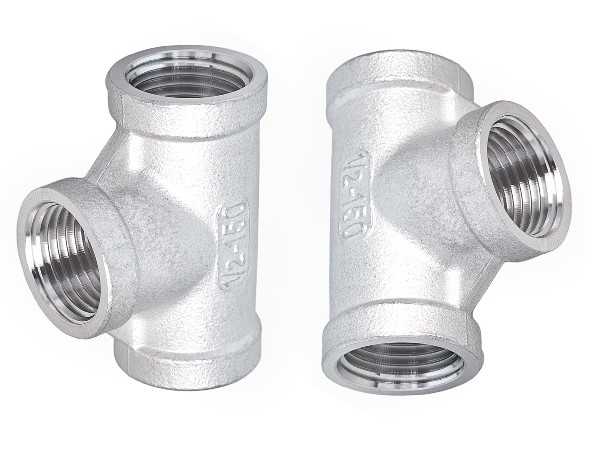 TL TOOLEGIN 1/2" NPT Tee, 304 Stainless Steel Female Tee Pipe Fitting ...