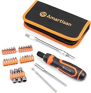 Amazon.com: Amartisan Ratcheting Screwdriver Set, 34-Piece Ratchet ...