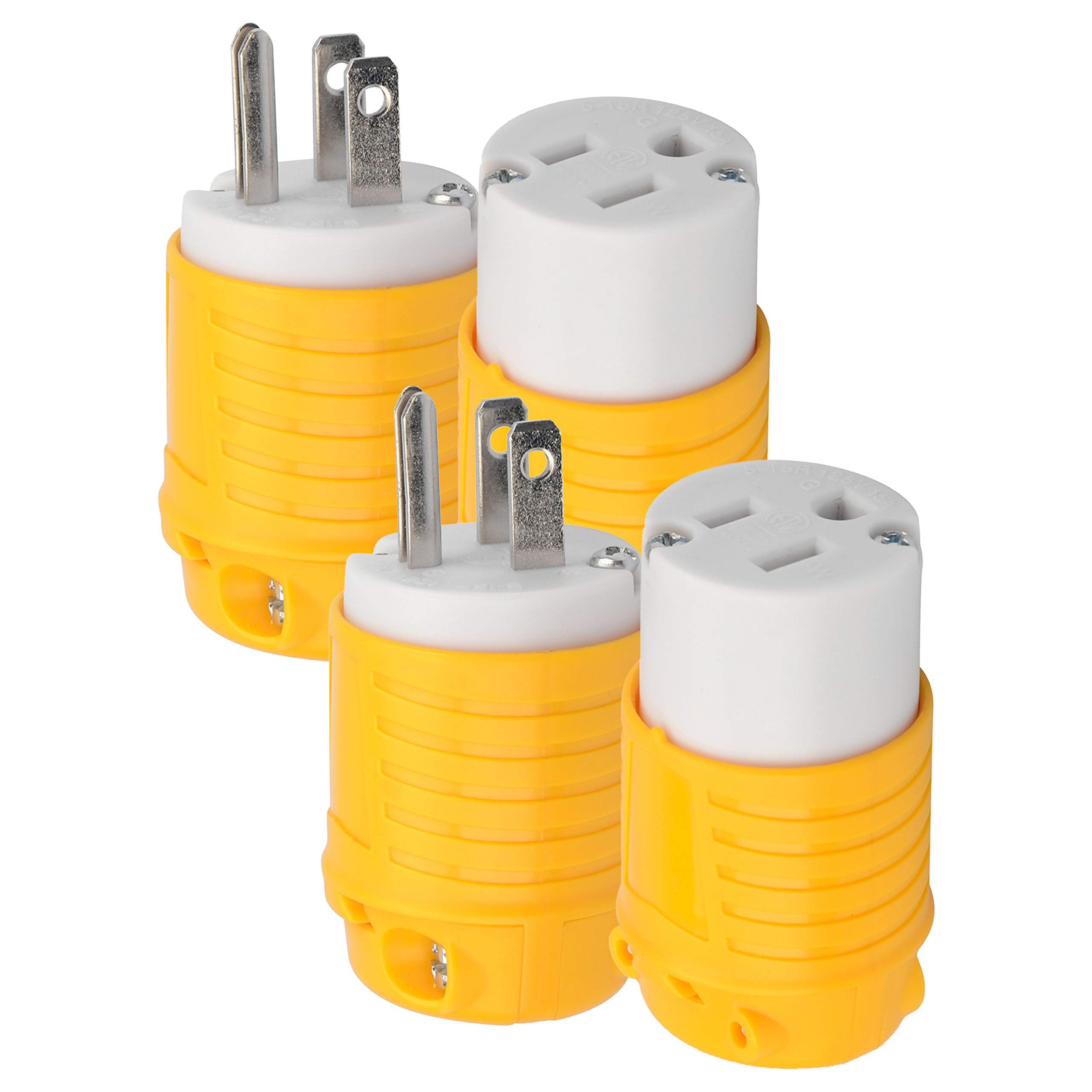 MaxWorks 50541 4 pc. Yellow Replacement Plug and Socket Set 6-20P and ...