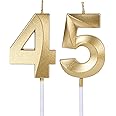 Amazon.com: Gold 45th & 54th Birthday Candles for Cakes, Number 45 54 ...