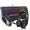 HAVIT Wired Mechanical Gaming Keyboard Mouse Headset Combo Kit, Blue ...