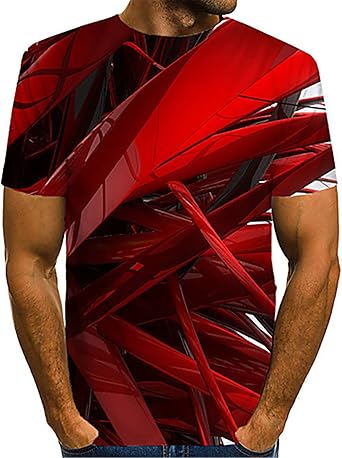 DEMO Men's T-Shirts 3D Print Summer Casual Short Sleeve T Shirt Round ...
