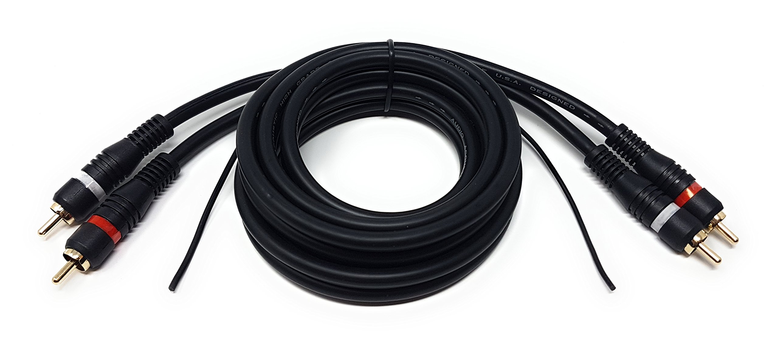 MainCore 1.5m long 2 x RCA to 2 x RCA with Ground/Earth/Tag Cable Lead ...