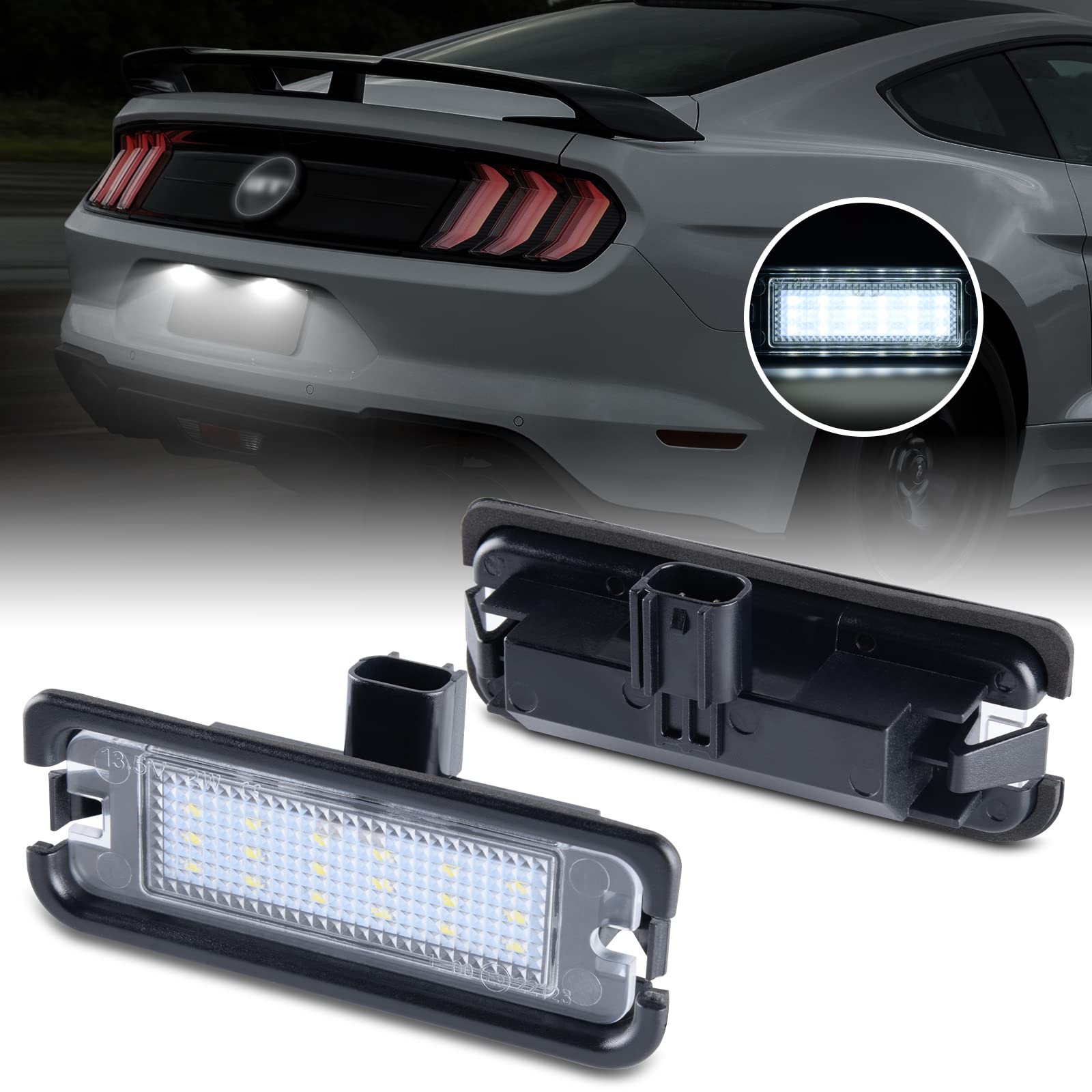 Gempro LED License Plate Light for Ford Mustang 2015-2023 Rear Bumper ...