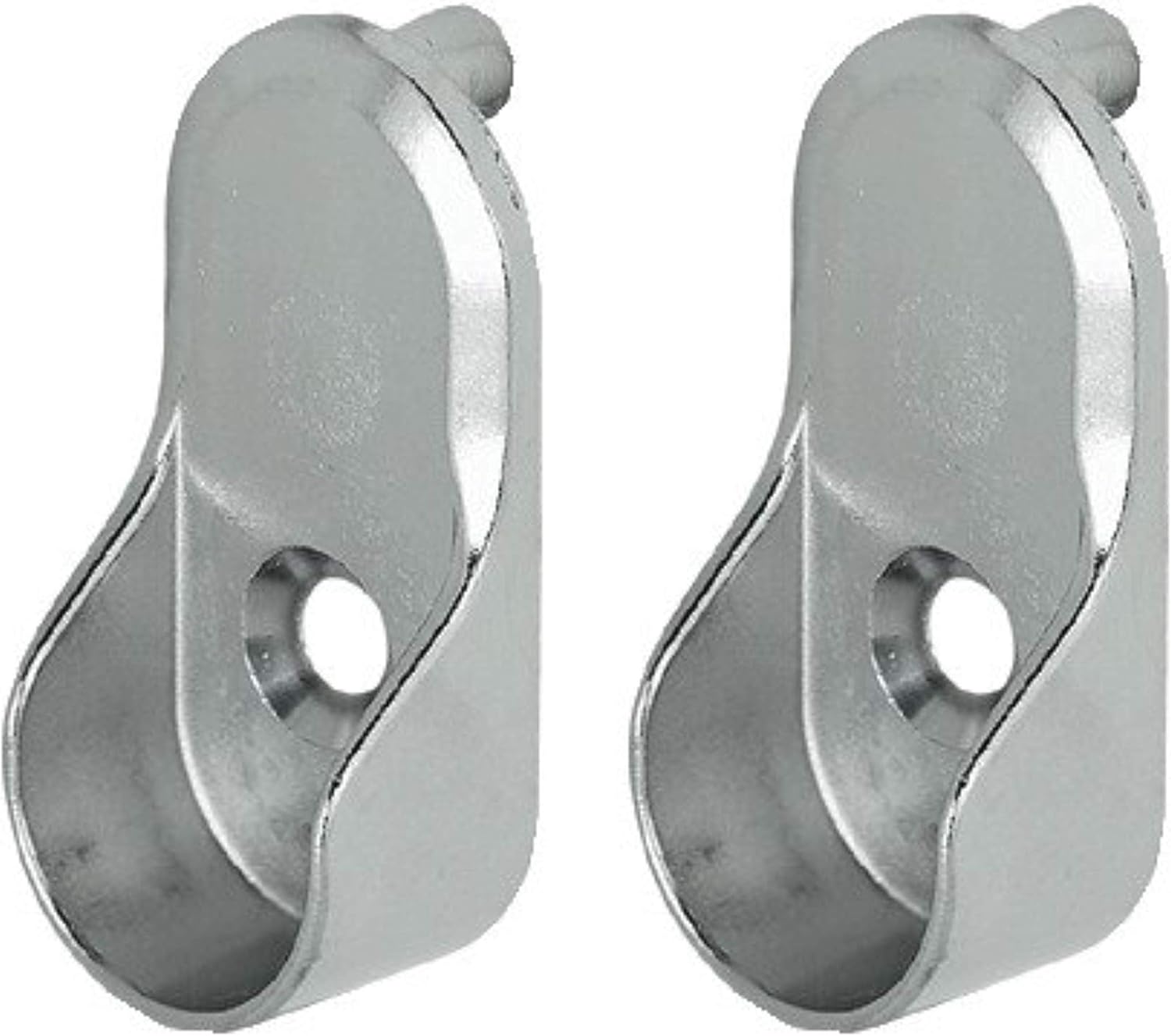 Oval Wardrobe Rail END Supports Rail Brackets 15mm Wide Nickel Plated ...