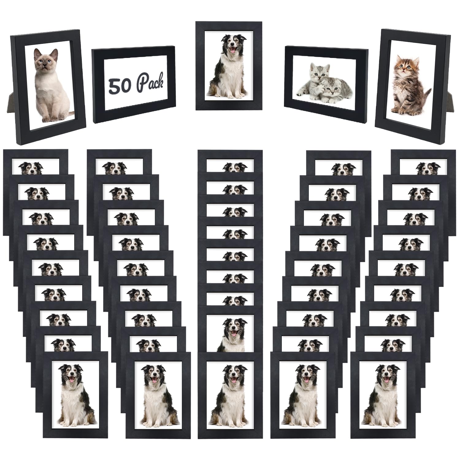 YOUKE OLA Set of 50 Picture Frame Bulk Photo Frames with Mat Wall ...