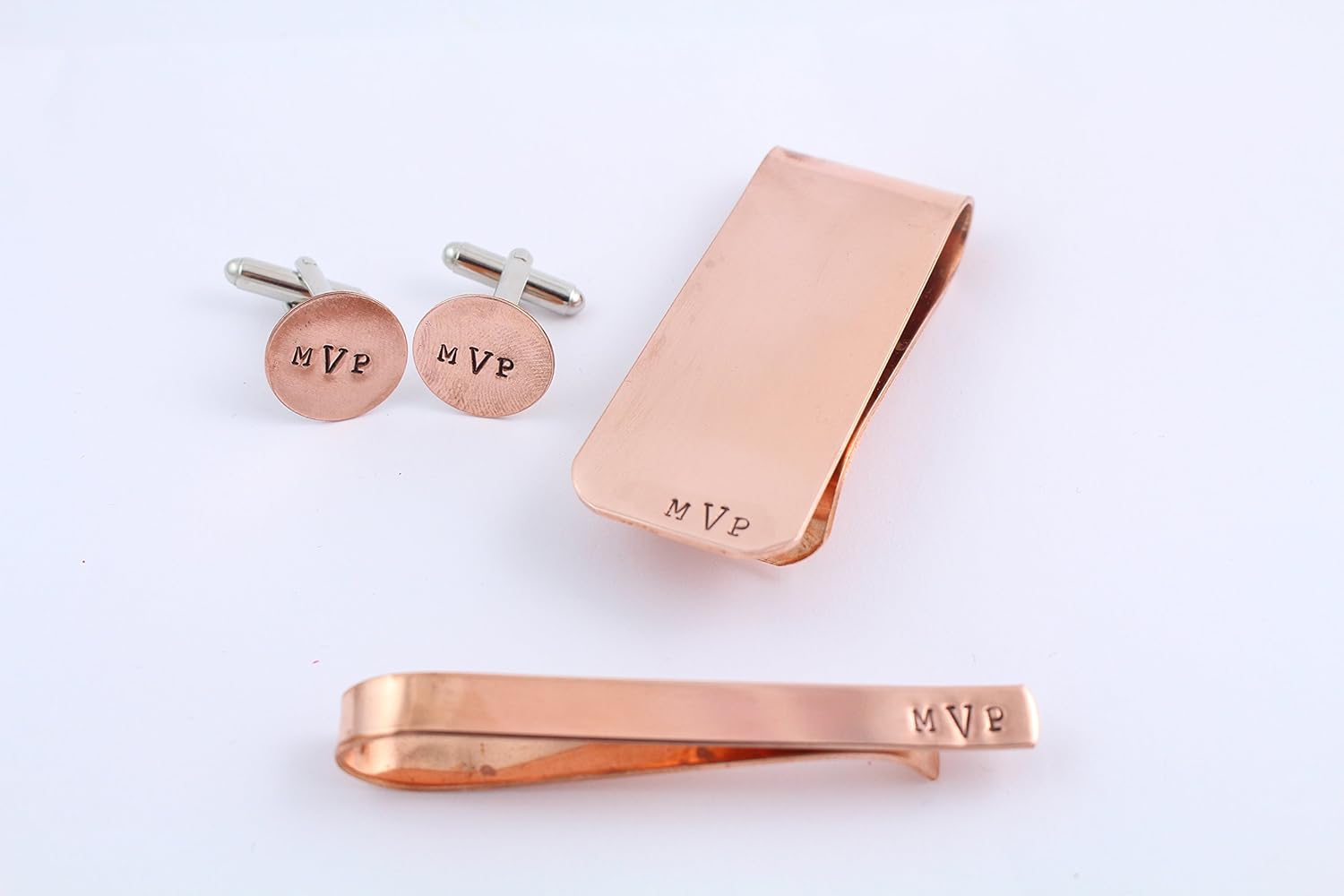 Amazon.com: Copper Cufflinks Tie Bar and Money Clip Accessories Set for ...