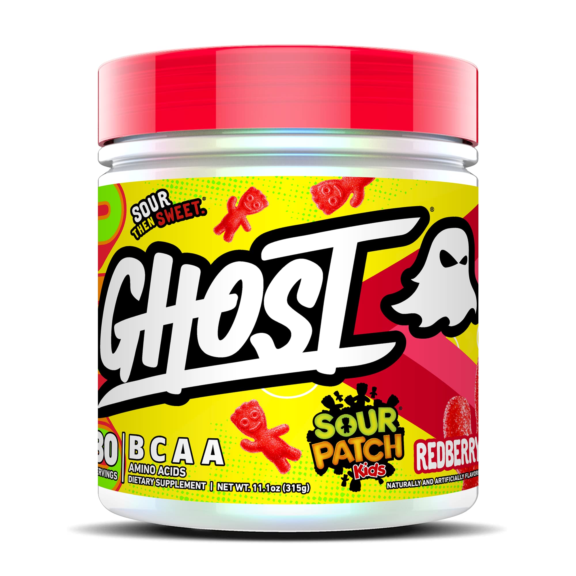 GHOST BCAA Powder Amino Acids Supplement, Sour Patch Kids Redberry - 30 ...