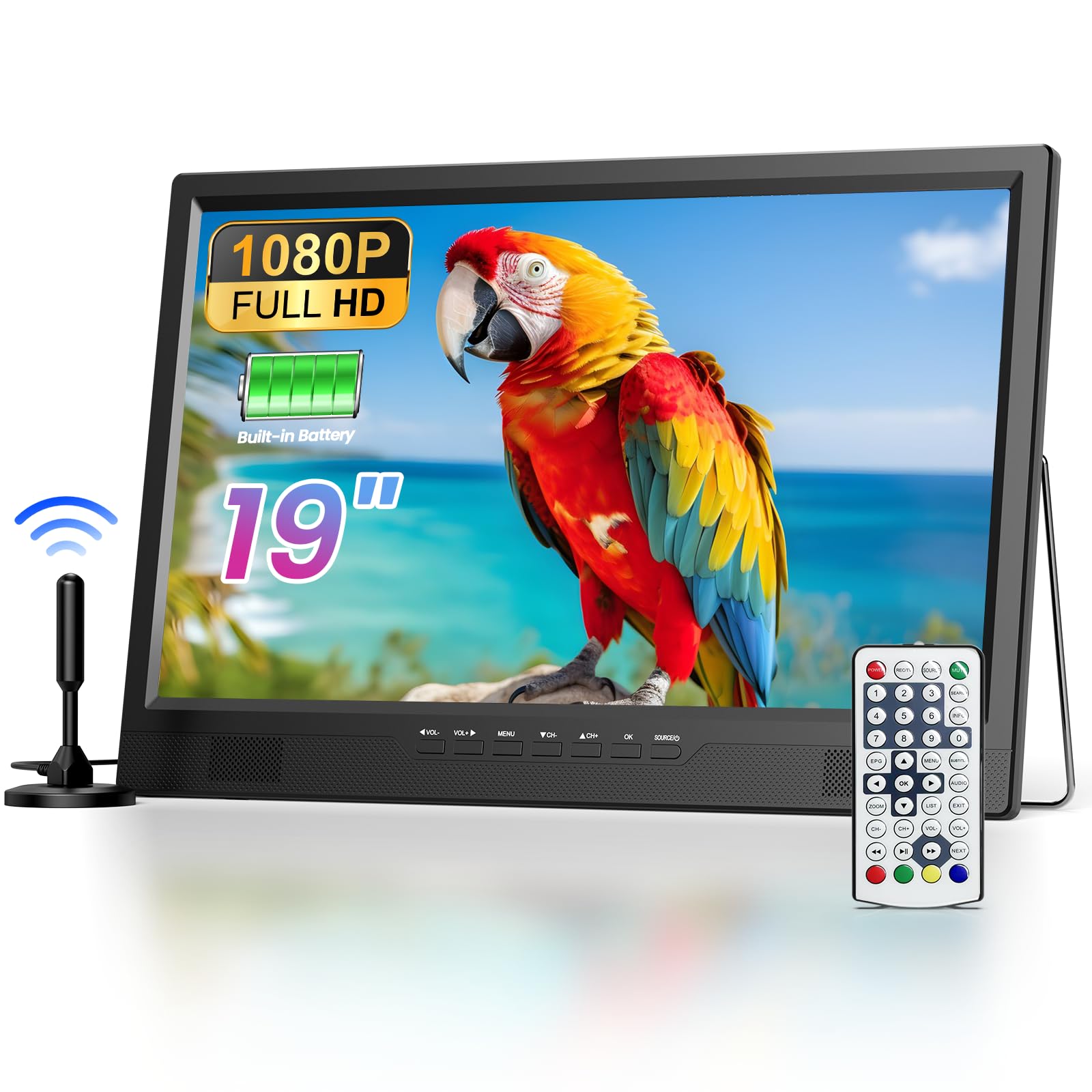 Desobry 19" Portable TV for Camping, 8000mAh Battery TV Portable for ...