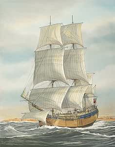 Amazon.com: HMS Endeavour Sailing Ship Fine Art Print 16 X 20: Hms ...