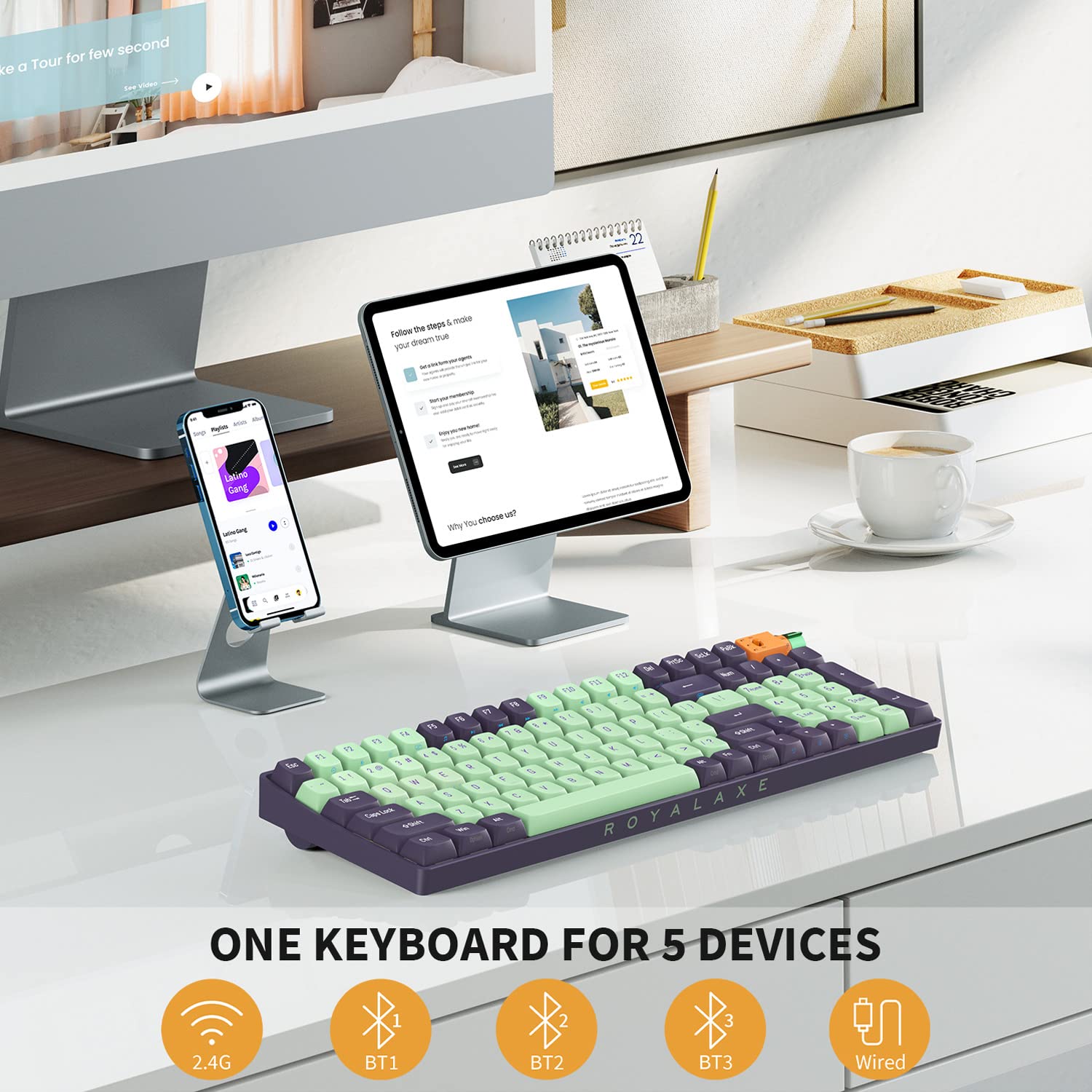 Mua R100 Wireless Mechanical Keyboard, Gateron G Pro 3.0 Yellow Switch ...