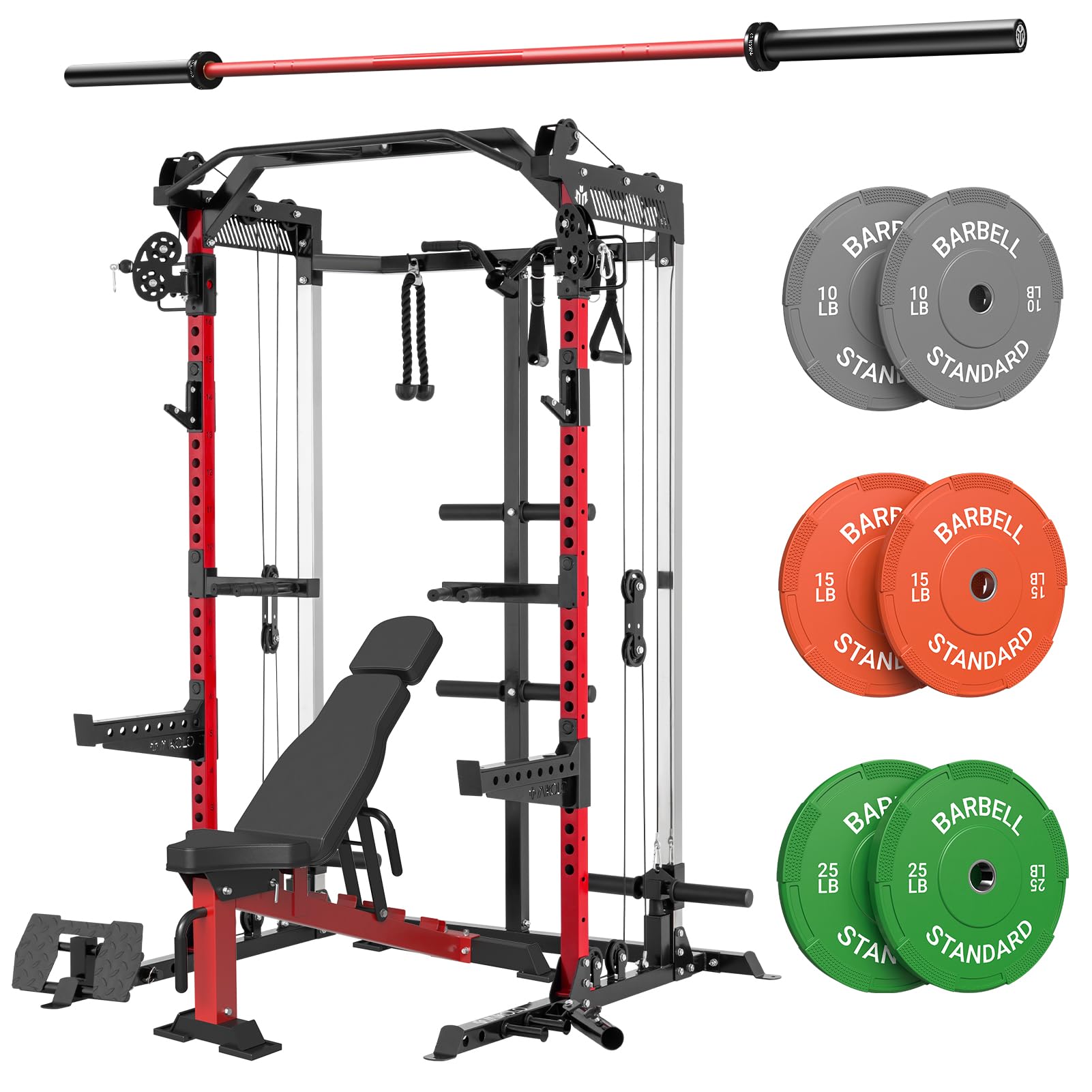 Power Cage With Weights EONFIT Omni Home Gym Power Rack With Smith ...