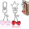 Tyqour 2Pcs Pink Cherry Key Chain - Red Key Chain Charm & Cute Cherry ...