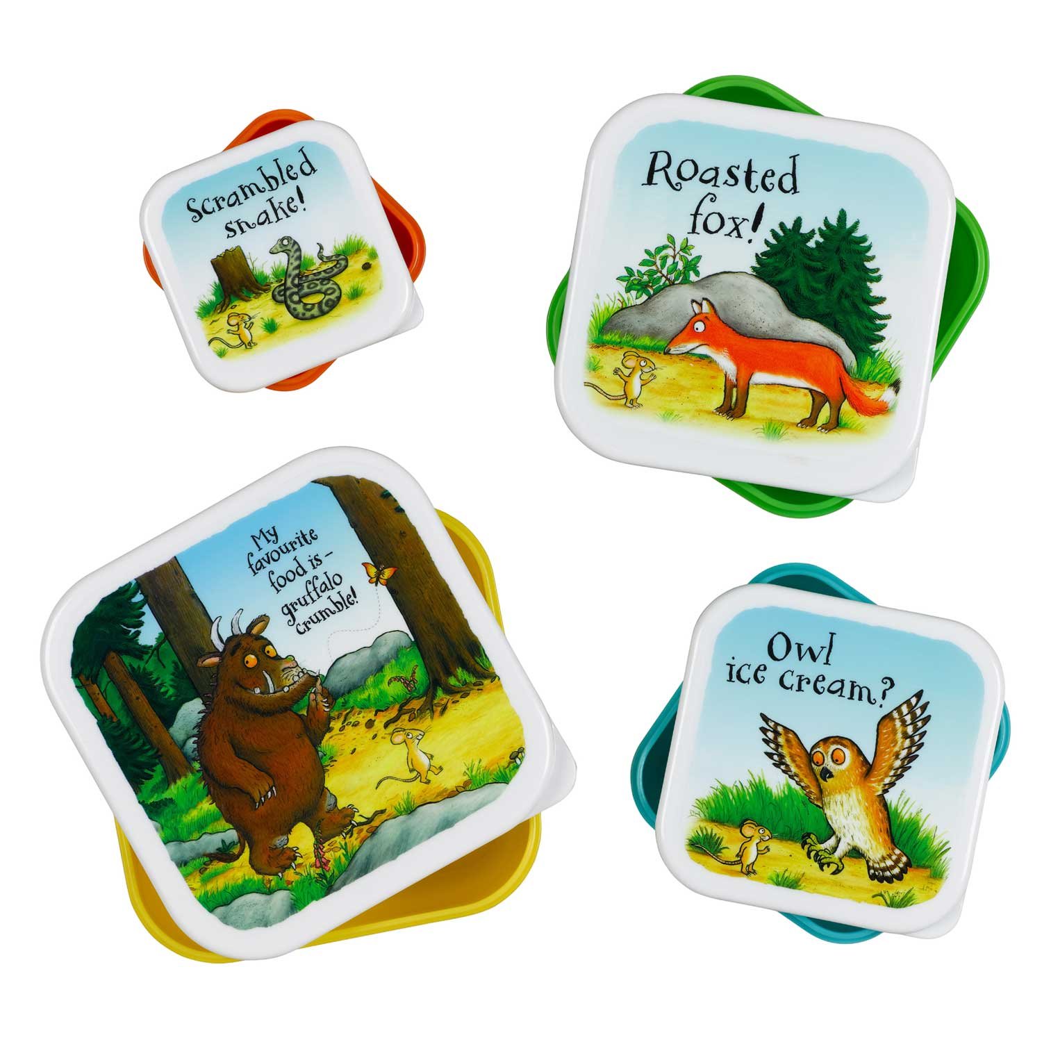 Gruffalo Set of 4 Feasting Snack boxes by Wild & Wolf: Amazon.co.uk ...