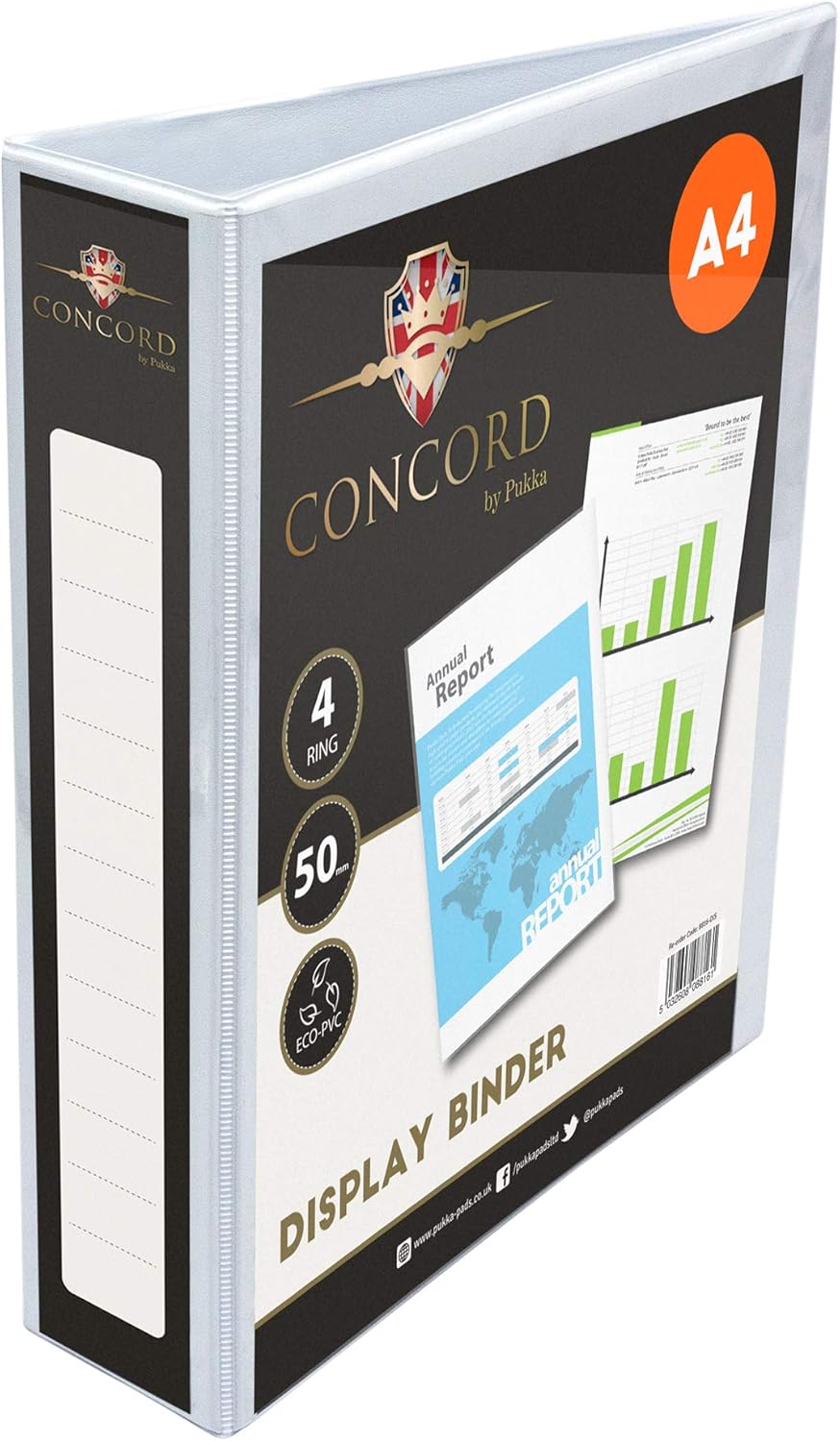 Pukka Pad, Concord – A4 4 Ring Eco-PVC Presentation Display Binder ...