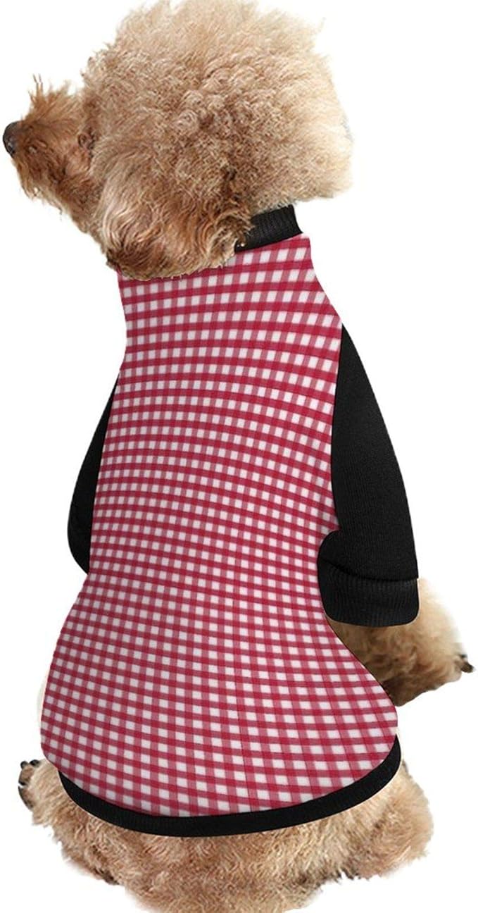 Camisa para perro, mascota clásica roja y blanca a cuadros patrón de ...