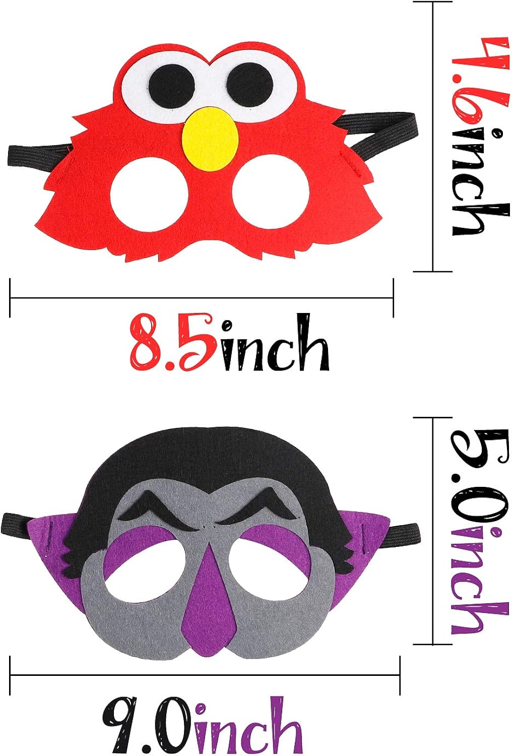 MALLMALL6 12Pcs Elmo Masks Cookie Monster Felt Mask Dress Up Costumes ...