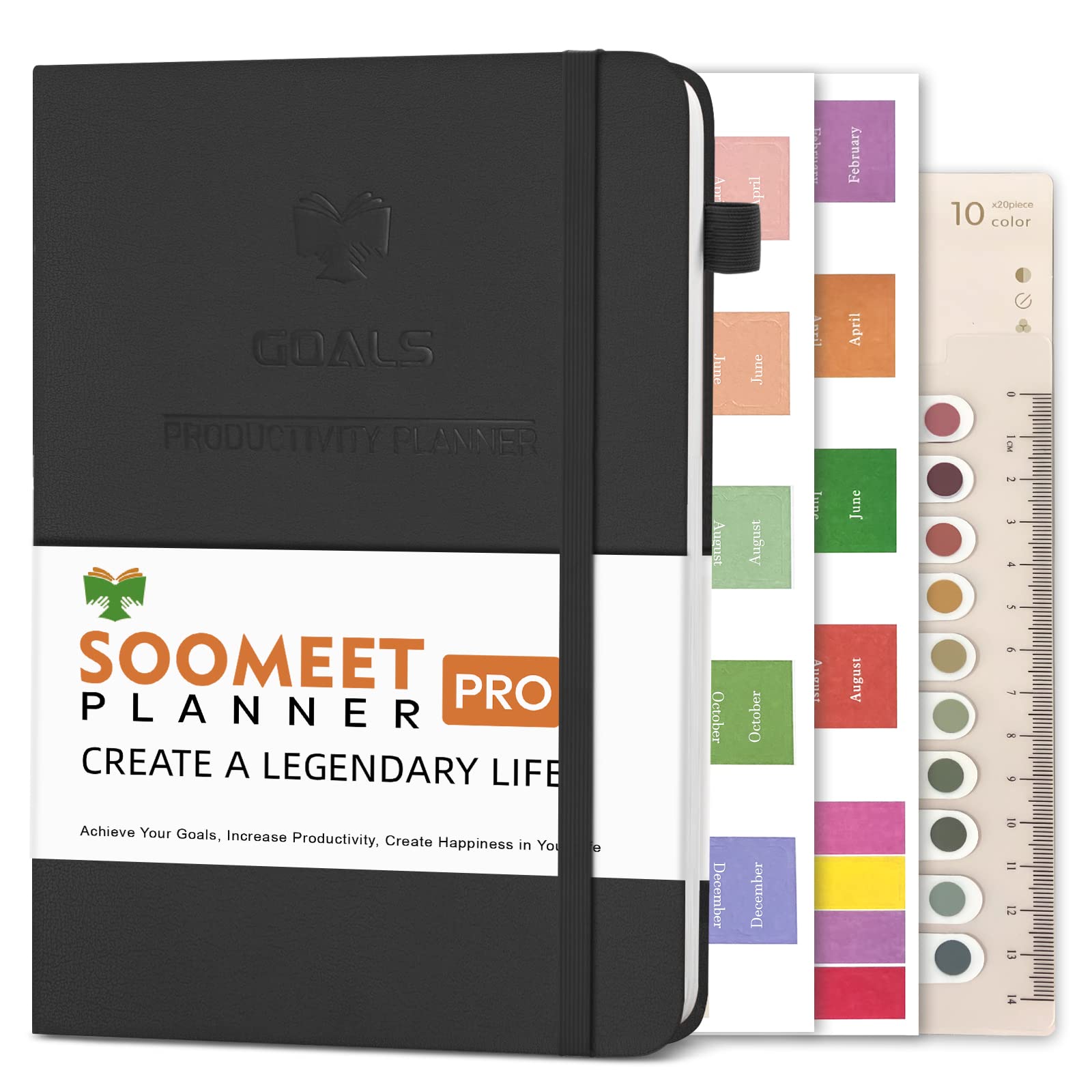 Soomeet Goals Planner - Deluxe Undated Monthly & Weekly Planner for ...