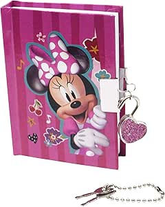 Amazon.com : Disney Minnie Mouse Journal Locked Mini Diary for Kids ...