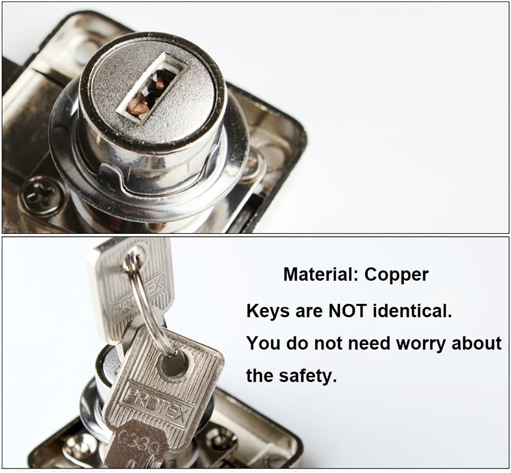 2X Office Desk Lock, Drawer Lock, Cabinet Lock – 3/4″ (Diameter:19mm ...