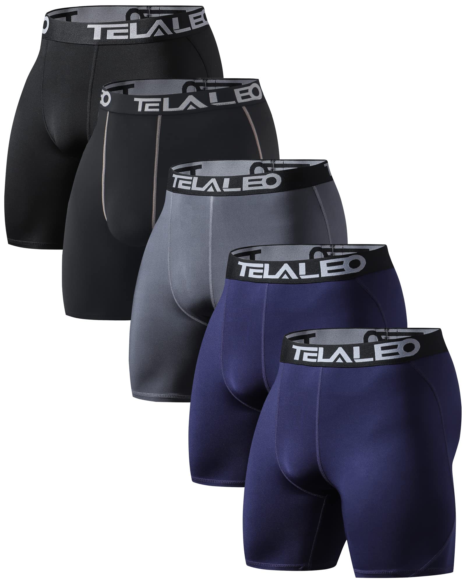 TELALEO 5 Pack Compression Shorts for Men Spandex Sport Shorts Athletic ...