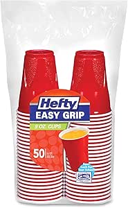 Amazon.com: Hefty Disposable Plastic Cups, Red, 9 Ounce, 50 Count (Pack ...