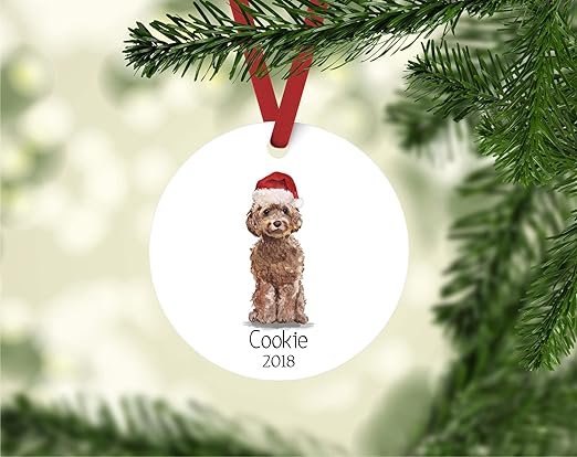 Custom Tree Ornament Xmas Tree Santa Onament Cockapoo dog ornament ...