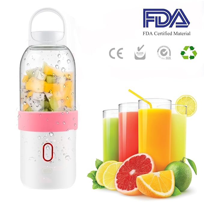 Juicer Cup Portable Fruit Mixing Machine USB Rechargeable Personal Size ...