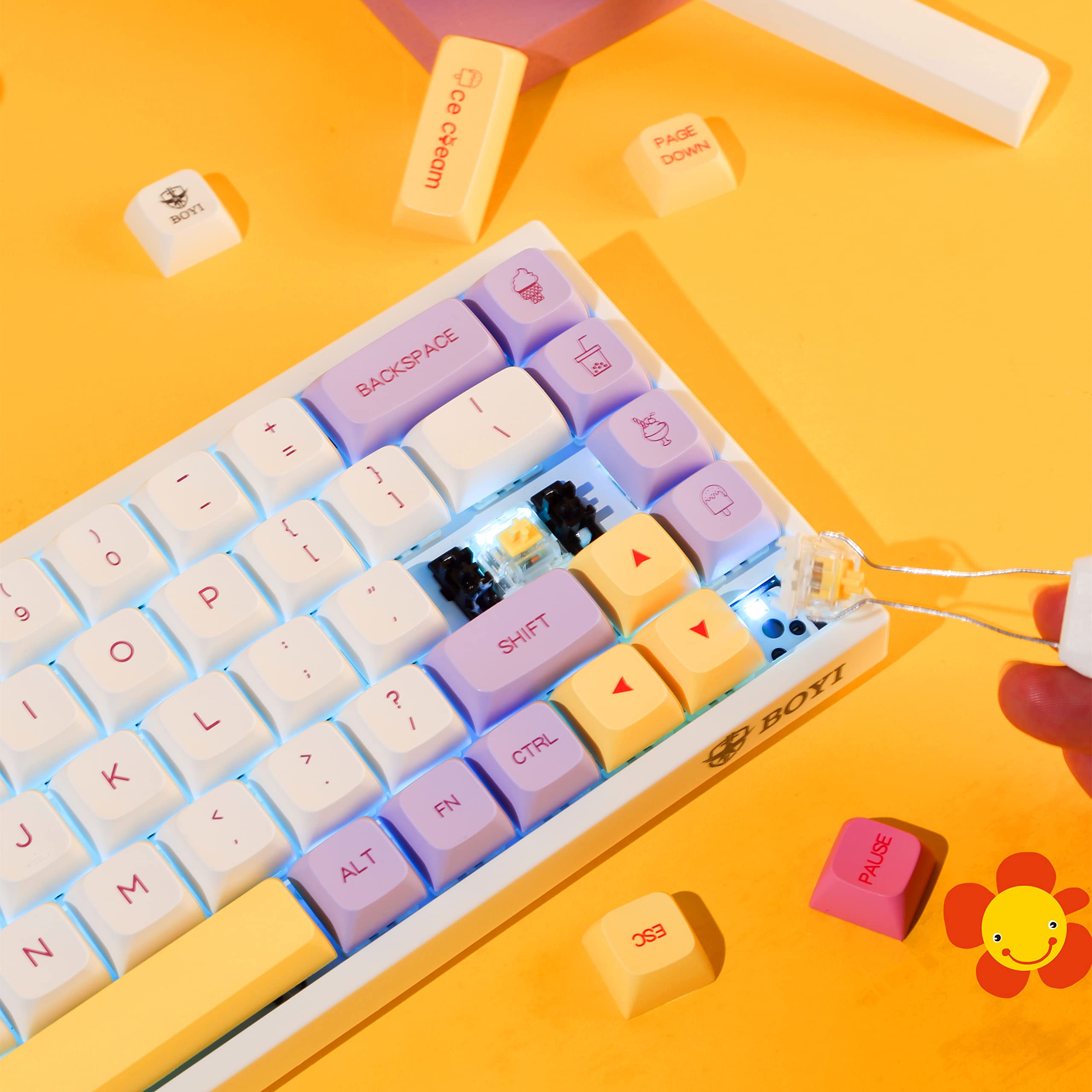 Mua BOYI WK68 Hot Swappable RGB Mechanical Keyboard,Wireless Bluetooth ...