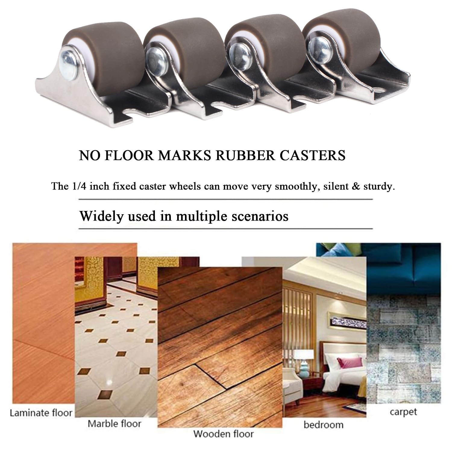 Mua Luxinika Mini Fixed Caster Wheels 1 Inch Low Profile Small Casters ...