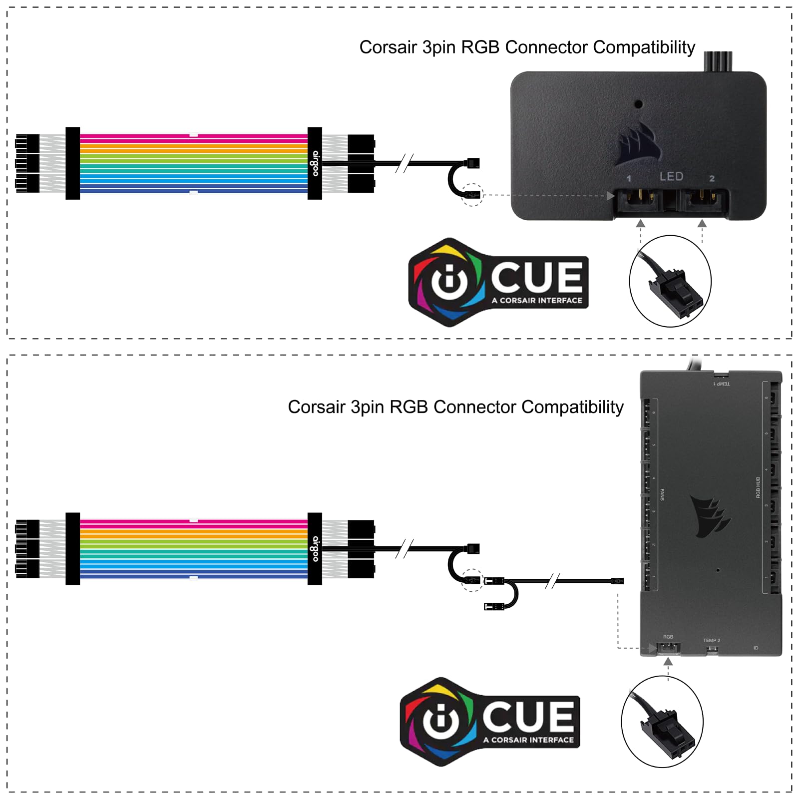 Mua airgoo Addressable RGB Triple 8 PIN (6+2) GPU Cable V2, Addressable ...