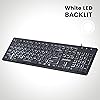 Perixx PERIBOARD-317 Wired Backlit USB Keyboard, Big Print Letter with ...