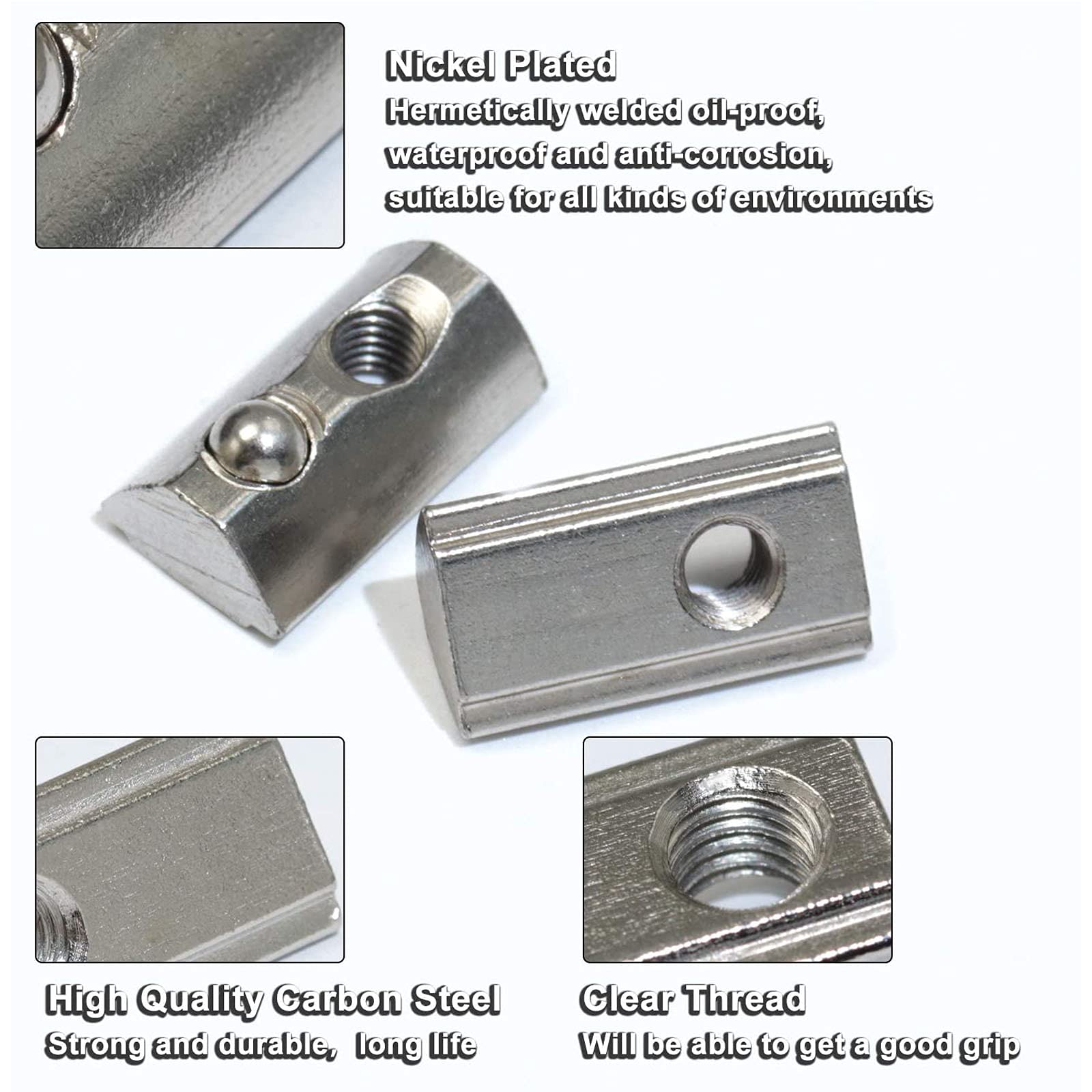 20 Pcs 3030 Series T Spring Nut, M4 Thread Roll In Spring Post Assembly ...