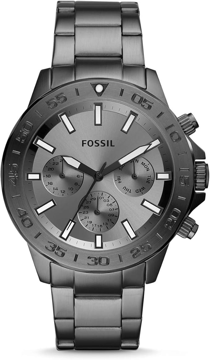 Fossil Bannon Multifunction Smoke Stainless Steel Watch BQ2491: Amazon ...