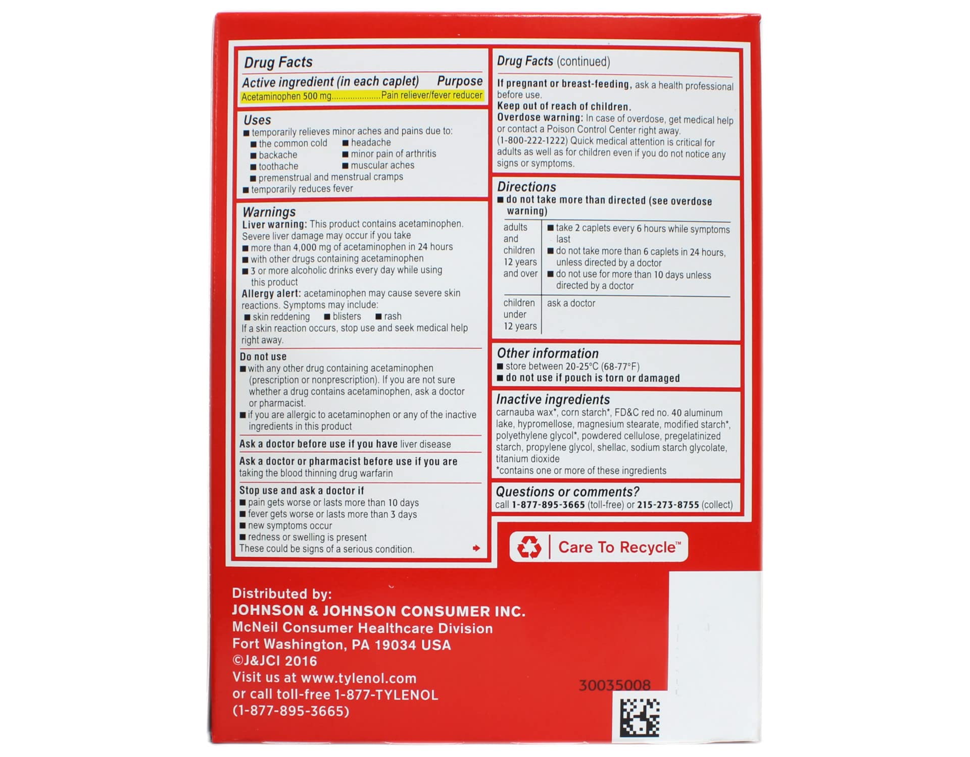 Mua Tylenol Extra Strength Acetaminophen Individually Wrapped ...