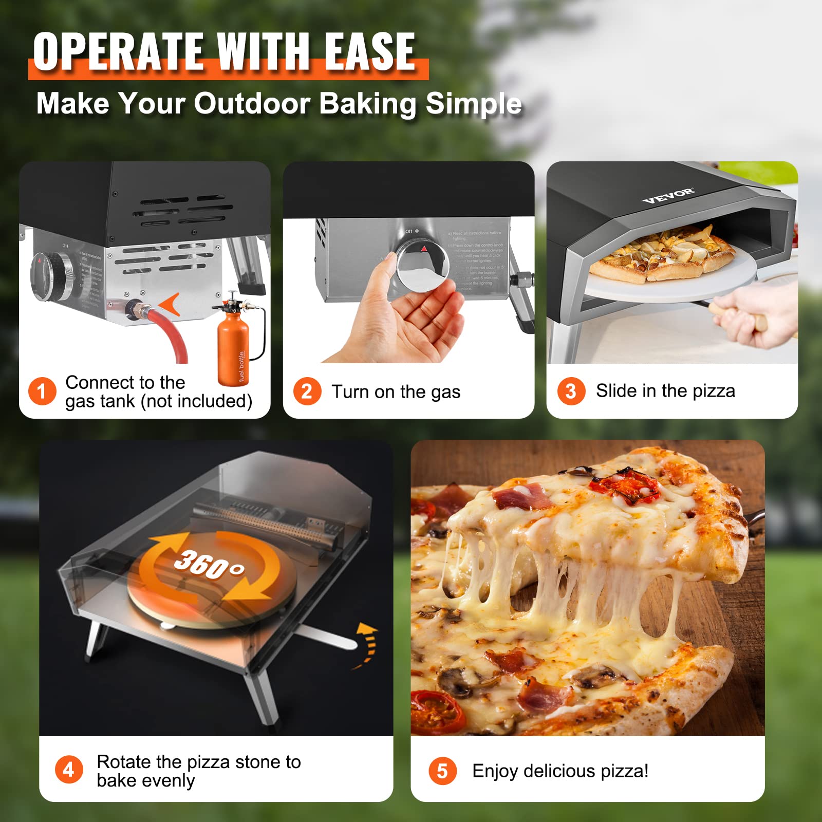 Mua VEVOR Gas Outdoor Pizza Oven, 16-inch Propane Pizza Ovens with Auto ...