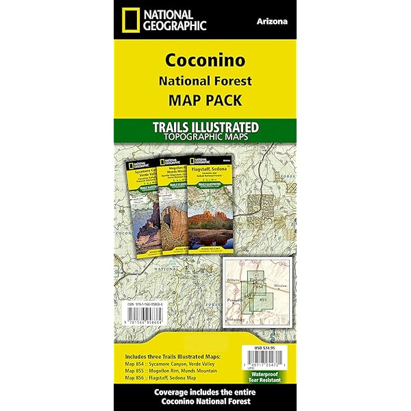 Coconino National Forest Arizona Map Coconino National Forest, Land