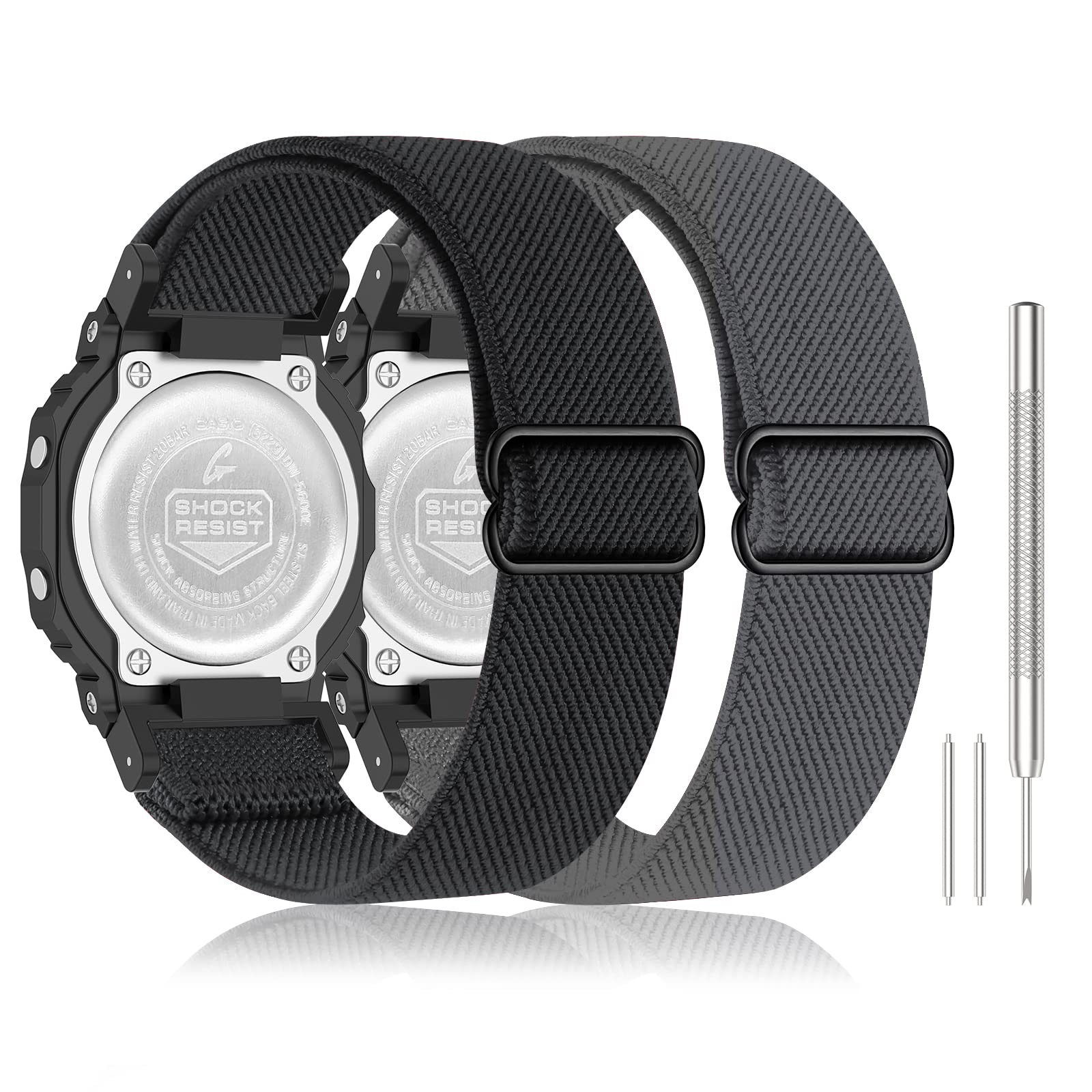 Mua Sunnyson 2 Pack Stretchy Nylon Watch Bands Compatible with Casio G ...